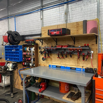 Power Tool Rack Organizer With Battery Rack and Charging Shelf ...