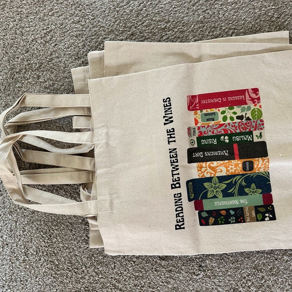 Personalized Book Bag With Custom Name Titles and Book Club, Custom ...