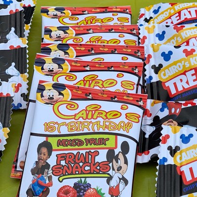 Mickey Mouse Fruit Snacks Favors-fruit Snacks-mickey Birthday - Etsy