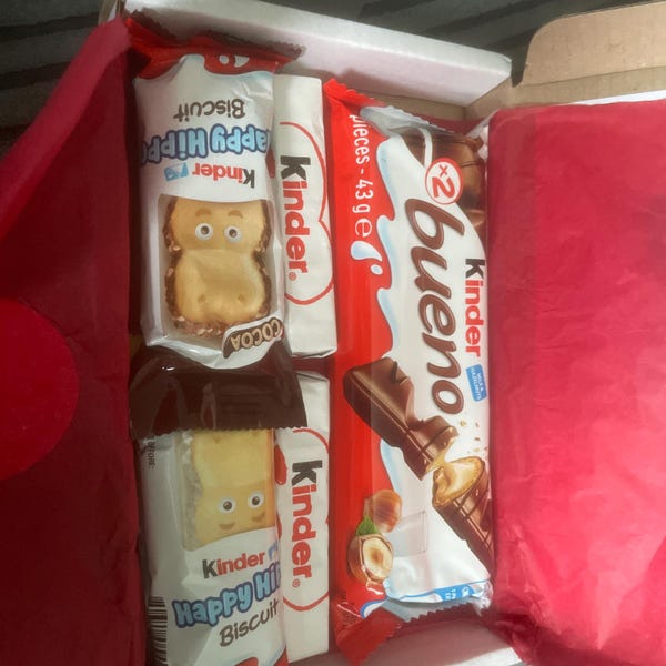 PERSONALISED Kinder Chocolate Hamper Selection Box Bueno Hippo Sweets ...