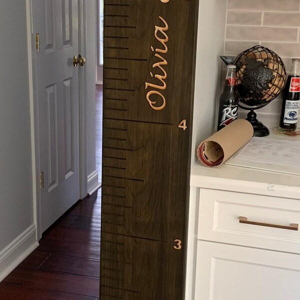 Personalized Wooden Growth Chart Wooden Growth Ruler Wood Growth Chart ...