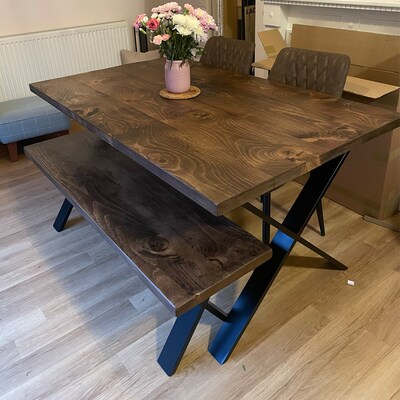 Rustic Dining Table XS FRAME LEGS Industrial Rustic Handmade Kitchen ...