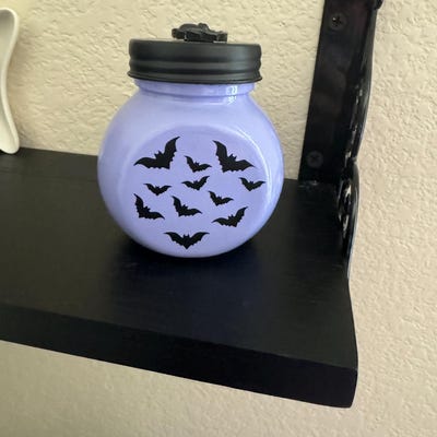 Pastel Goth PINK SWEETS JAR Black Glass Candy Dish W/ Skulls & Bat ...