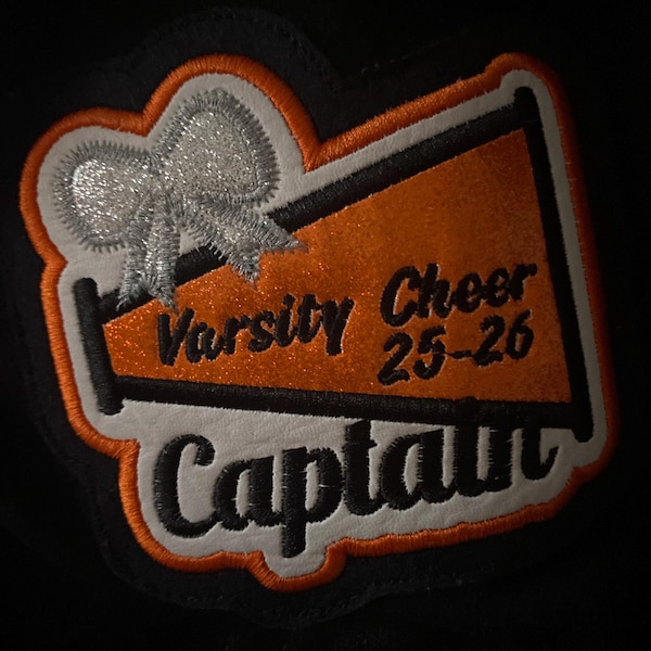 Cheerleading Letterman Jacket Patch | Megaphone Letterman Jacket Patch ...