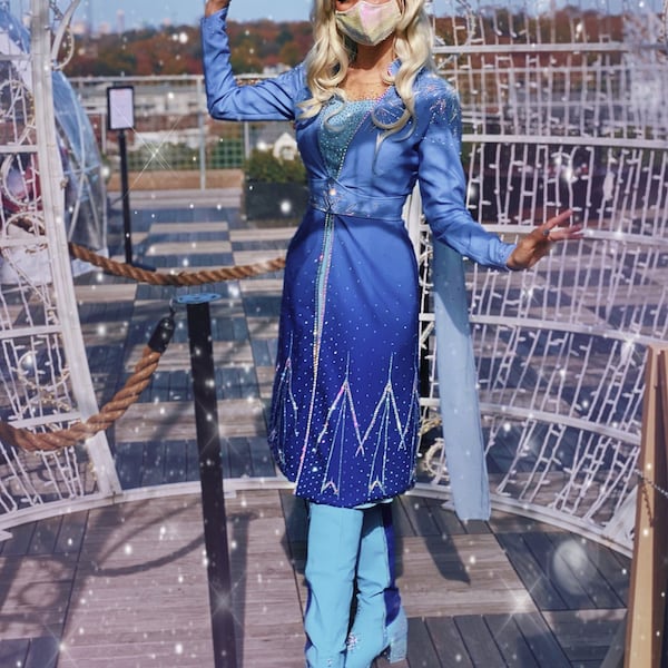 Elsa Frozen 2 Blue Costume, Elsa Blue Cosplay, Frozen 2 Costume Adult ...
