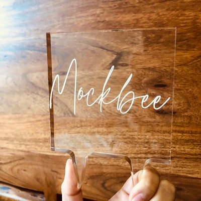 Acrylic Cake Topper With Raised Text Personalized Wedding Cake Topper ...