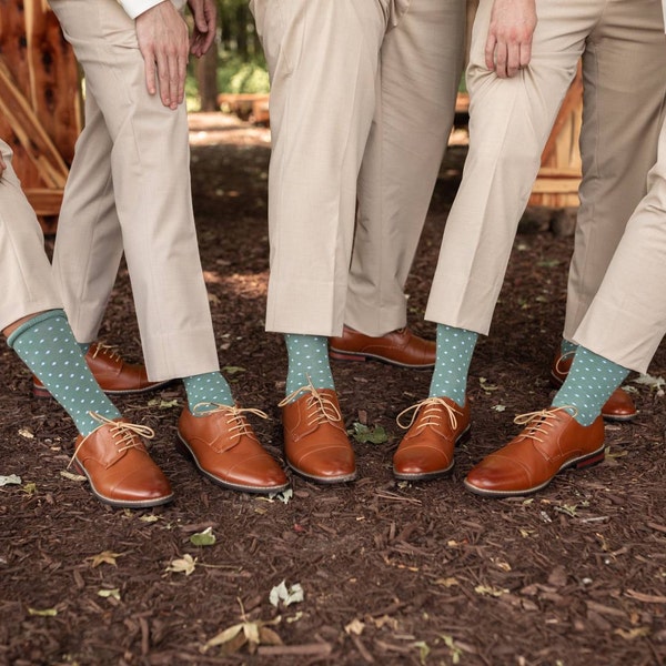 Sage Green Personalized Groomsmen Socks | 5 Designs, Mix & Match, Men's ...