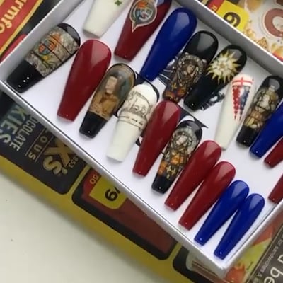 Full Set of Acrylic Nails.. inspired LABYRINTH David Bowie. Any Shape ...