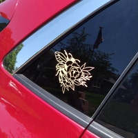 Bee and Flowers Decal, Bee Decal, Floral Decal, Floral Bee Sticker ...