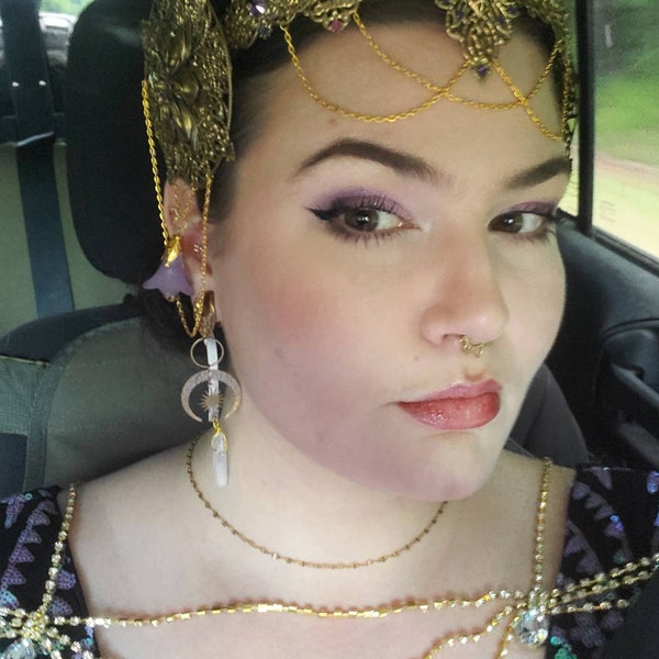 Red-golden Antler Crown, Deer Headdress, Autumn Crown, Reindeer Tiara ...