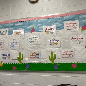 Spanish Classroom Phrases Printable Poster Set Cursive and Print ...