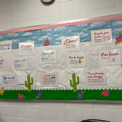 Spanish Classroom Phrases Printable Poster Set Cursive and Print ...