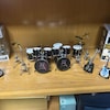 Miniature Drum Set Replica Natural Wood Instrument Musical Display Gift ...