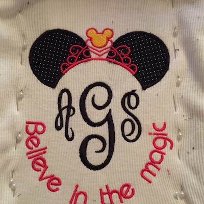Cute Girly Mouse Ears Applique Monogram Design 3 Sizes 4X4 - Etsy