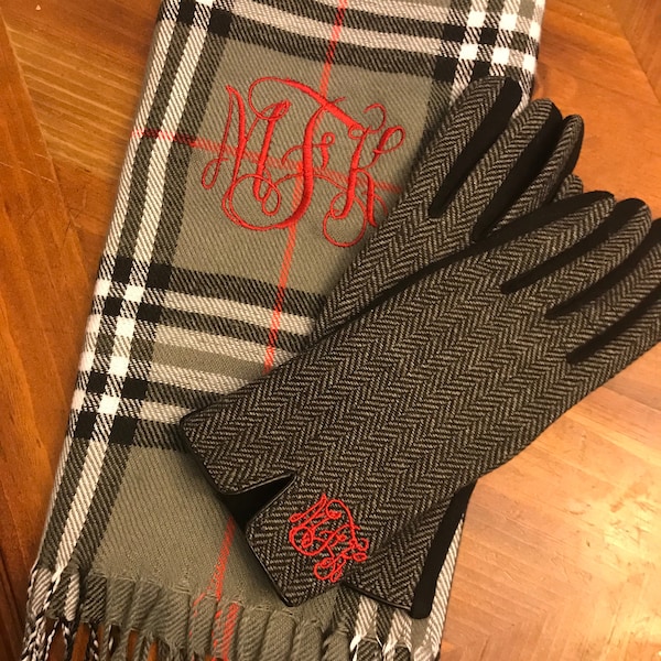 Monogrammed Gloves - Monogram Touch Screen Gloves | Tech Gloves ...