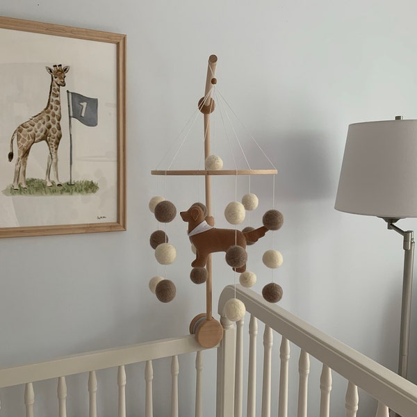 Dog Mobile for Nursery, Golden Retriever Dog Baby Mobile Labrador ...