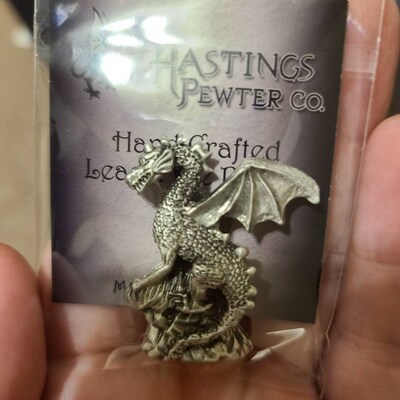 Hastings Pewter Lead Free Pewter Dragon Figurine Fine Pewter Mythical ...