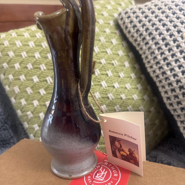 Handmade Stoneware Rebekah Pitcher: Nichols Pottery, Biblical Gift ...