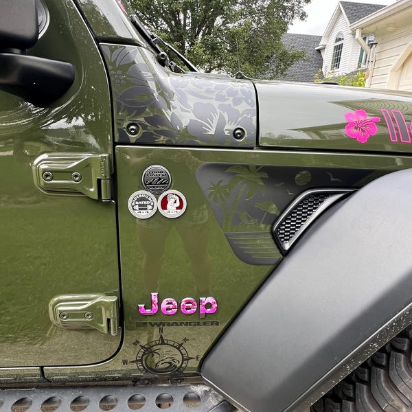 Mountains & Trees Fender Vent Vinyl Decal Sticker Fits Jeep Wrangler Jl ...