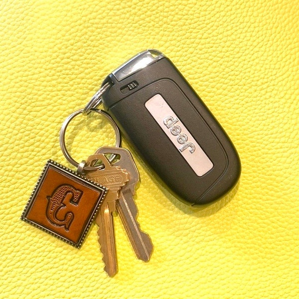 Hand Painted Longear Mule Head Leather Keychain, Leather Keychain, Mule ...