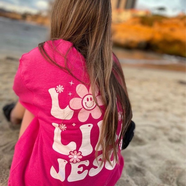 Hot Pink Y2K Love Like Jesus Sweatshirt, Retro Love Like Jesus, Hot ...