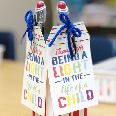 Thanks for Being the Light in the Life of a Child, Candle Tag, Lamp Tag ...