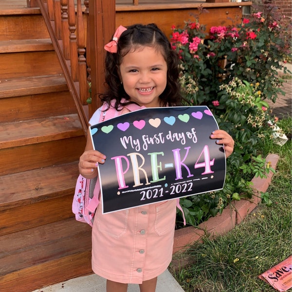 First Day of Pre-k 4, Printable First Day, School Sign, Back to School ...