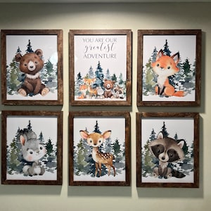 Woodland Animals Wall Decor, Forest Animals Nursery Art, Rustic Nursery ...