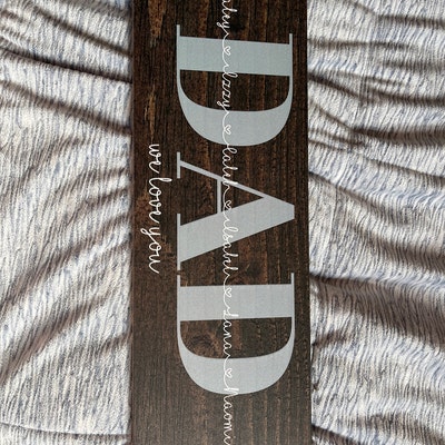 DAD We Love You Sign With Kids Names, Personalized Dad Sign, Sign With ...
