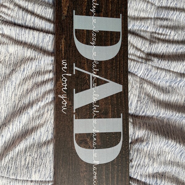 Dad We Love You Sign With Kids Names, Personalized Dad Sign, Sign With ...