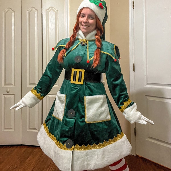 Elf Girl Green Outfit Handmade High-quality Costume Set for Christmas ...
