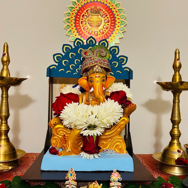 Pooja Chaurang, Pooja Chowki, Hand Crafted Wooden Puja Chaurang ...