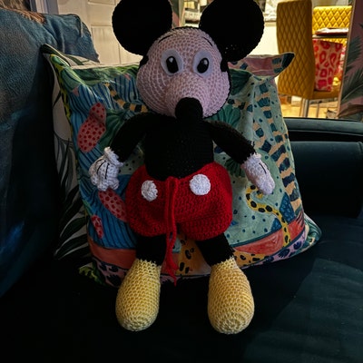 Vintage Crochet Pattern Mickey Mouse Afghan Blanket Bedspread Throw ...