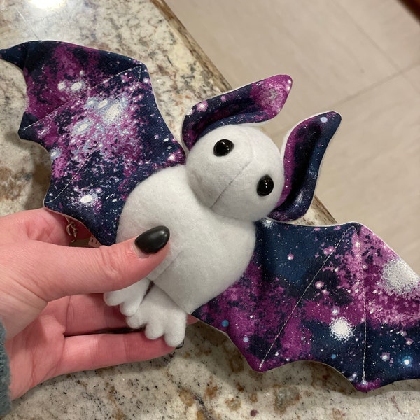 Small White Bat With Galaxy Print Soft Stuffed Plush Kids Toy Animal ...