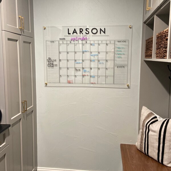 Custom Acrylic Calendar W/ Notes Box, Priorities Box, and Reminders Box ...