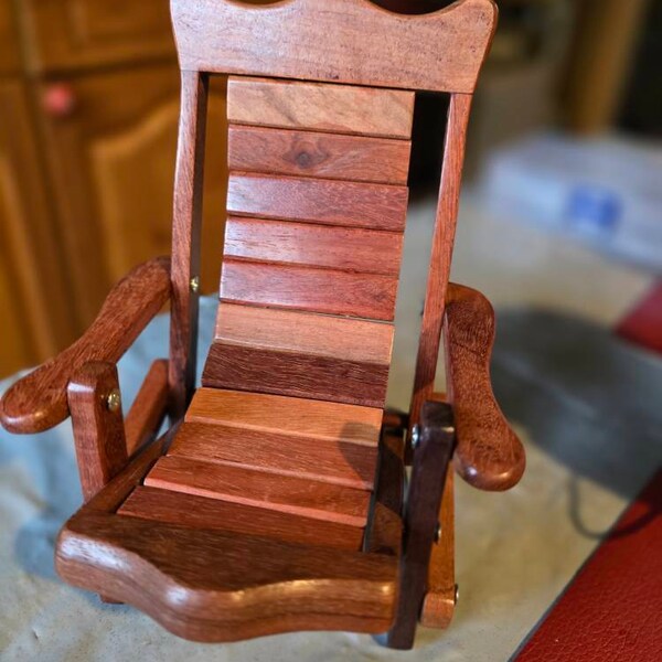 Cute Wooden Chair Phone Holder for Desktop, Unique Chair Cell Phone ...