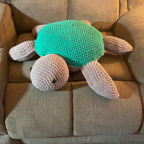 LARGE Crochet Turtle Pattern, Cute Toy, Crochet Turtle, Handmade Gift ...