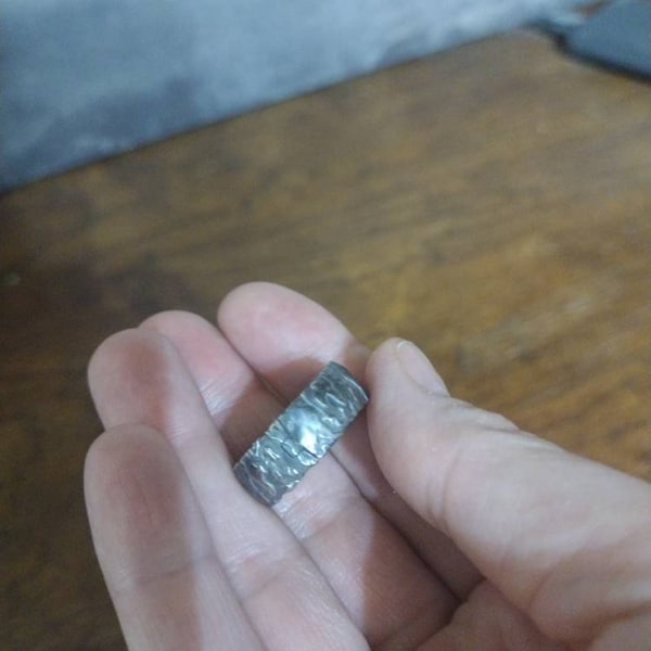 Hinged Ring for Large Knuckles Men's Band Personalized Ring Oxidized ...