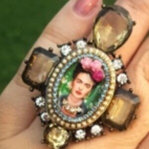 Frida Kahlo Ring, Big Finger Candy Ring, Unique Oversized Statement Ring, OOAK Poison Ring ...