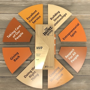 Modern Laser Cut Steel Trophy, Corporate Award, Unique Metal Prize for ...