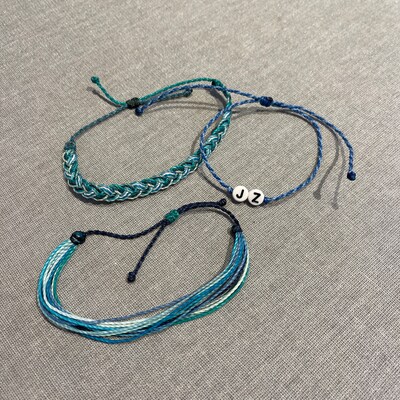 Two Toned String Bracelet, Twisted Bracelet, Waterproof Bracelet, Wax ...