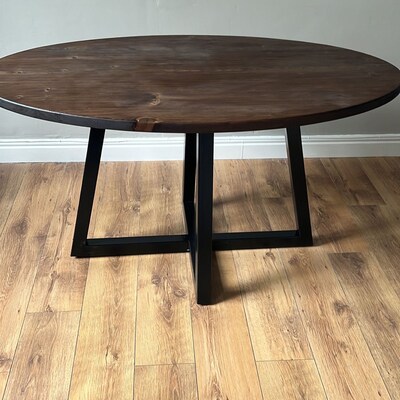 Bespoke Scandi Style Solid Wood Oval Dining Table With Ribbed Pillar ...