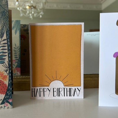 Happy Birthday Sun Mustard Yellow Greetings Card. A6 - Etsy