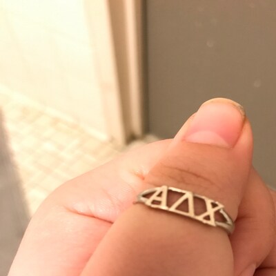 Alpha Delta Chi Sterling Silver Ring // ΑΔΧ Sorority Ring // Sorority ...