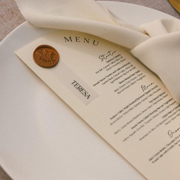 Linen Menu, Dusty Pink, Oval Menu, Wedding Linen Menu, Modern Menu ...