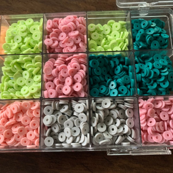 1 or 2 Strands 6 Mm Clay Flat Beads, Heishi Beads in Polymer Clay Disc ...