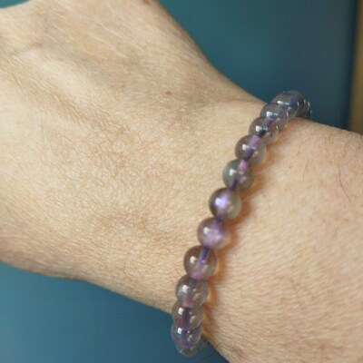 Natural Iolite Beaded Bracelet in 6 to 9MM Custom Length Handmade ...