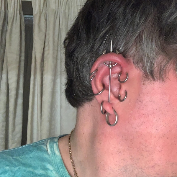 Prince Albert Piercing 38mm Very Heavy Gauge BCR 10mm 00g CBR 14mm Ball ...