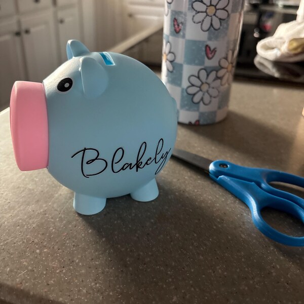 Wooden Bunny Piggy Bank, Custom Name Piggy Bank, Easter Gift for Kids ...