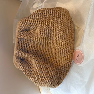 Small Raffia Beige Clutch Bag for Women Straw Knitted Raffia Bag Pouch ...